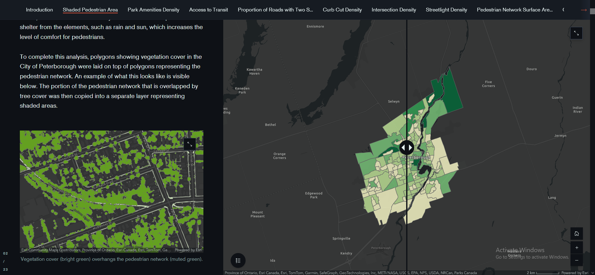 Walkability Index For The City of Peterborough